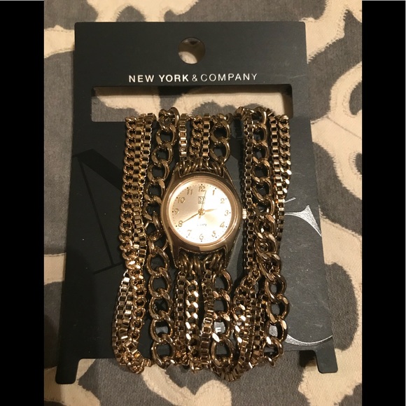 NY & Co. | Accessories | Gold Chain Wrap Around Watch | Poshmark